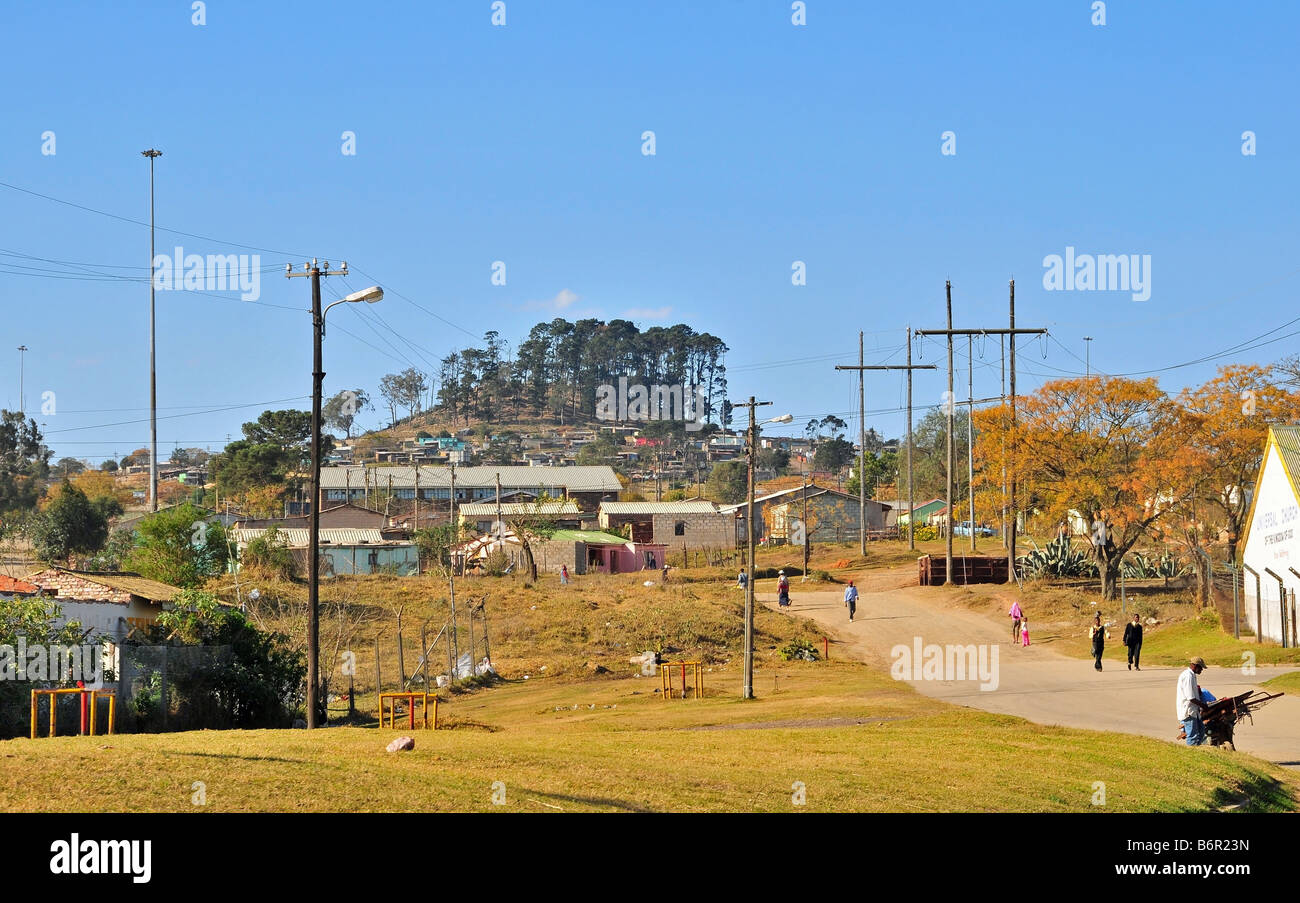 Township housing around Makana's Kop, Grahamstown, South Africa Stock ...