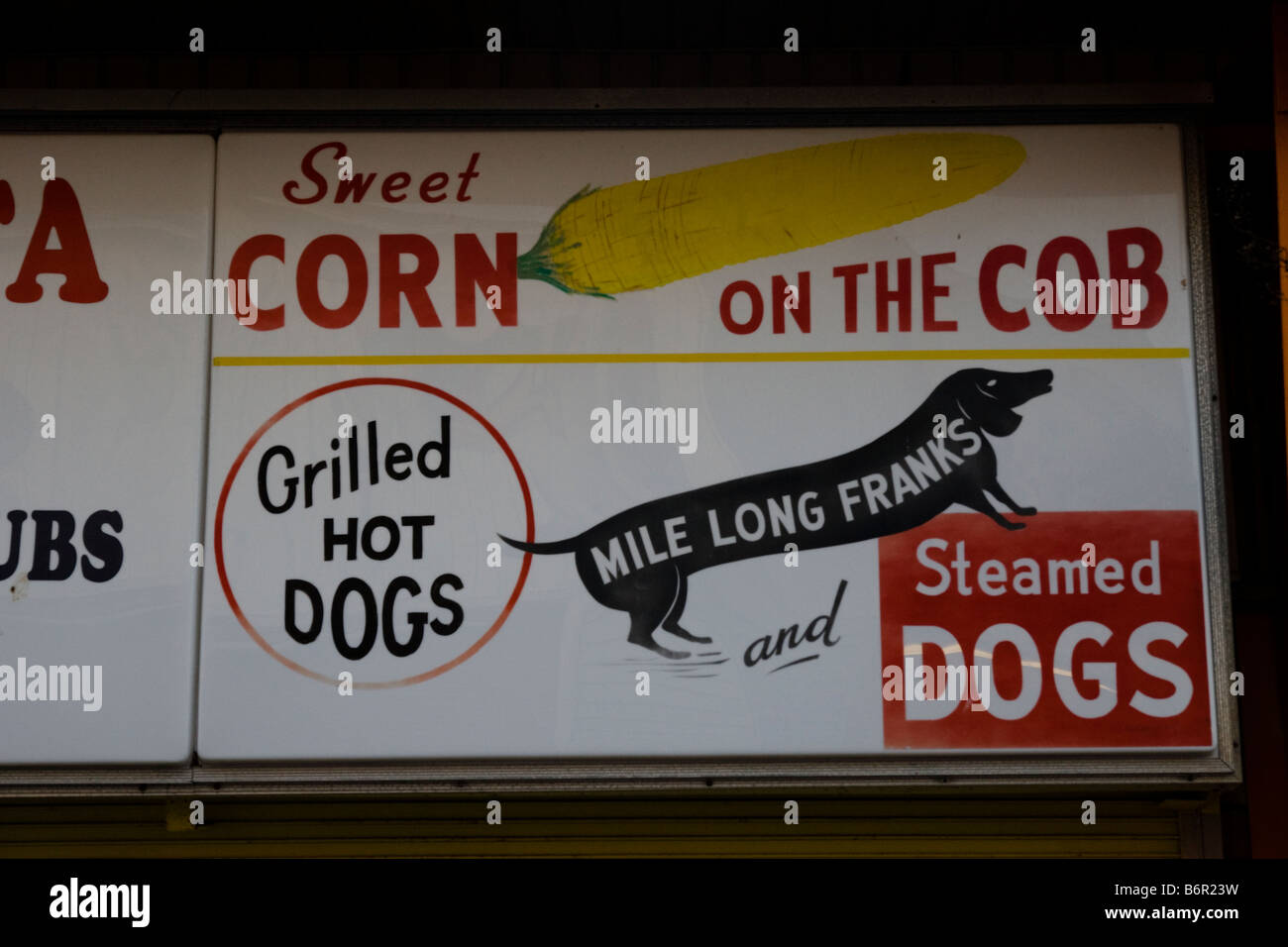Sign on Fast food stand at Old Orchard Beach Maine ME New England ...