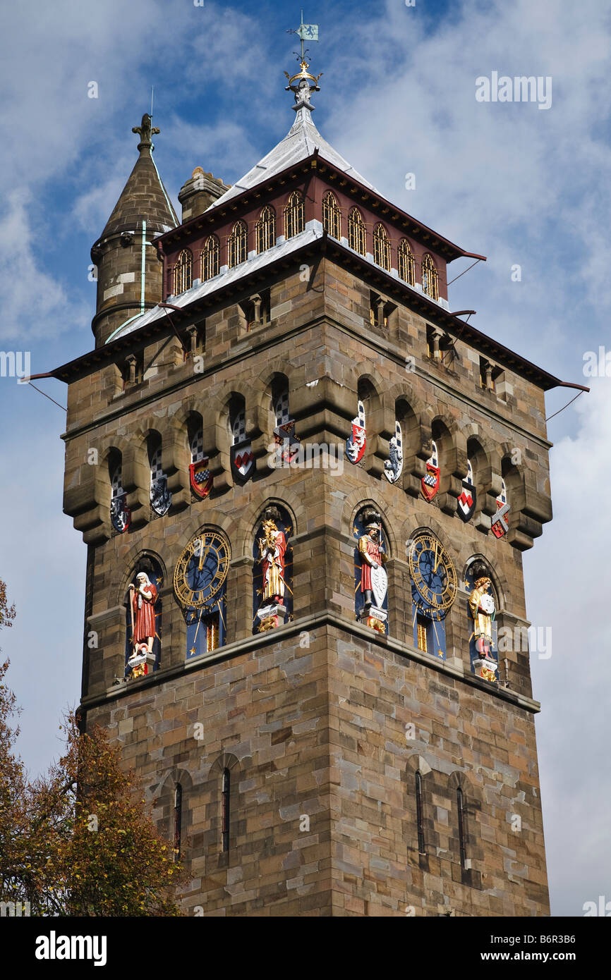 The Clock Tower, Cardiff Castle, Wales Stock Photo - Alamy