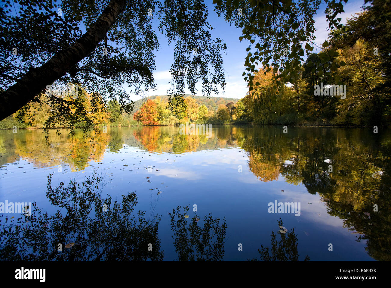 lake at palace ground Greiz, Germany, Thueringen, Greiz Stock Photo - Alamy