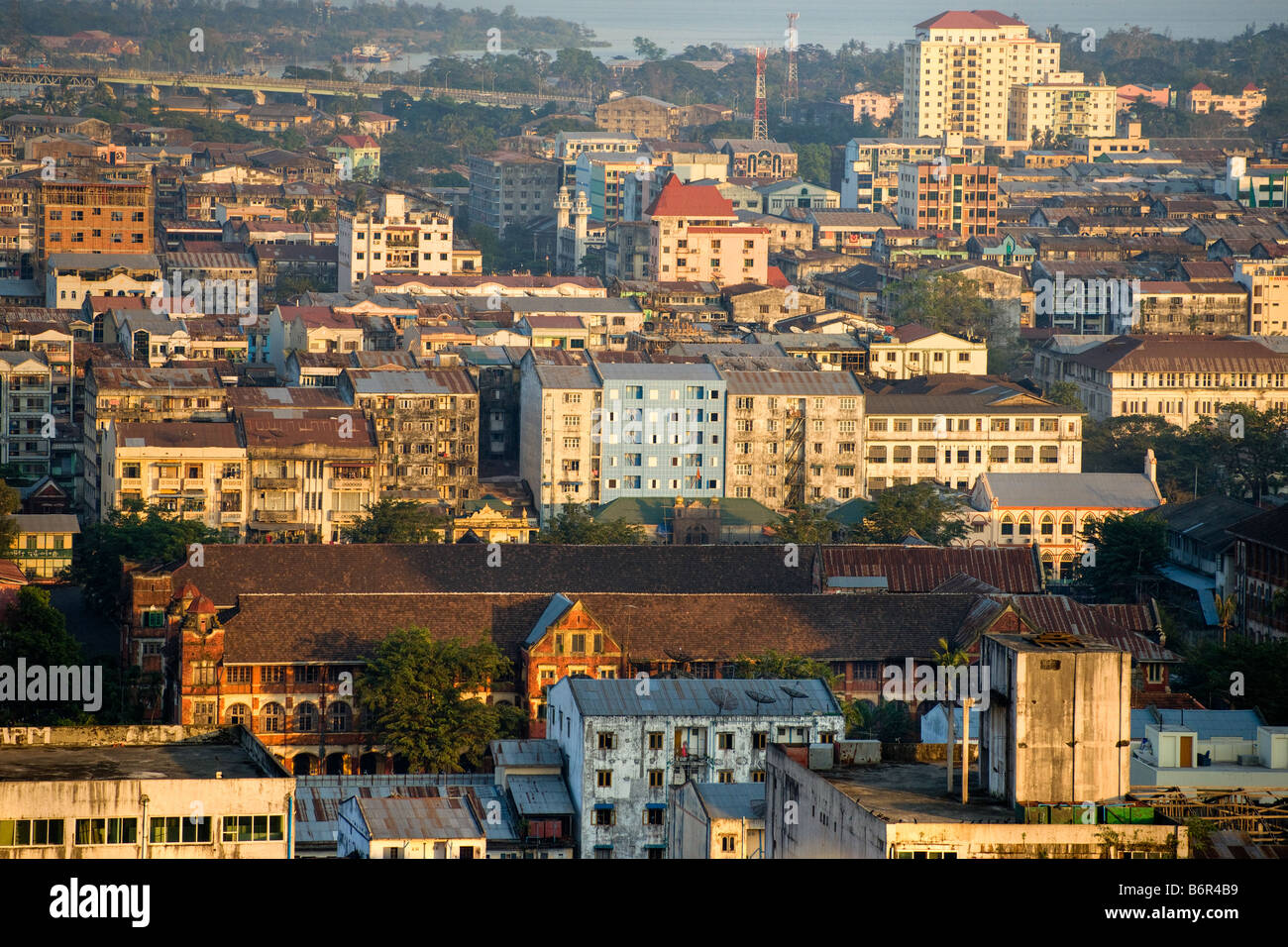 Panoramic View of Yangon Yangon Myanmar Stock Photo - Alamy