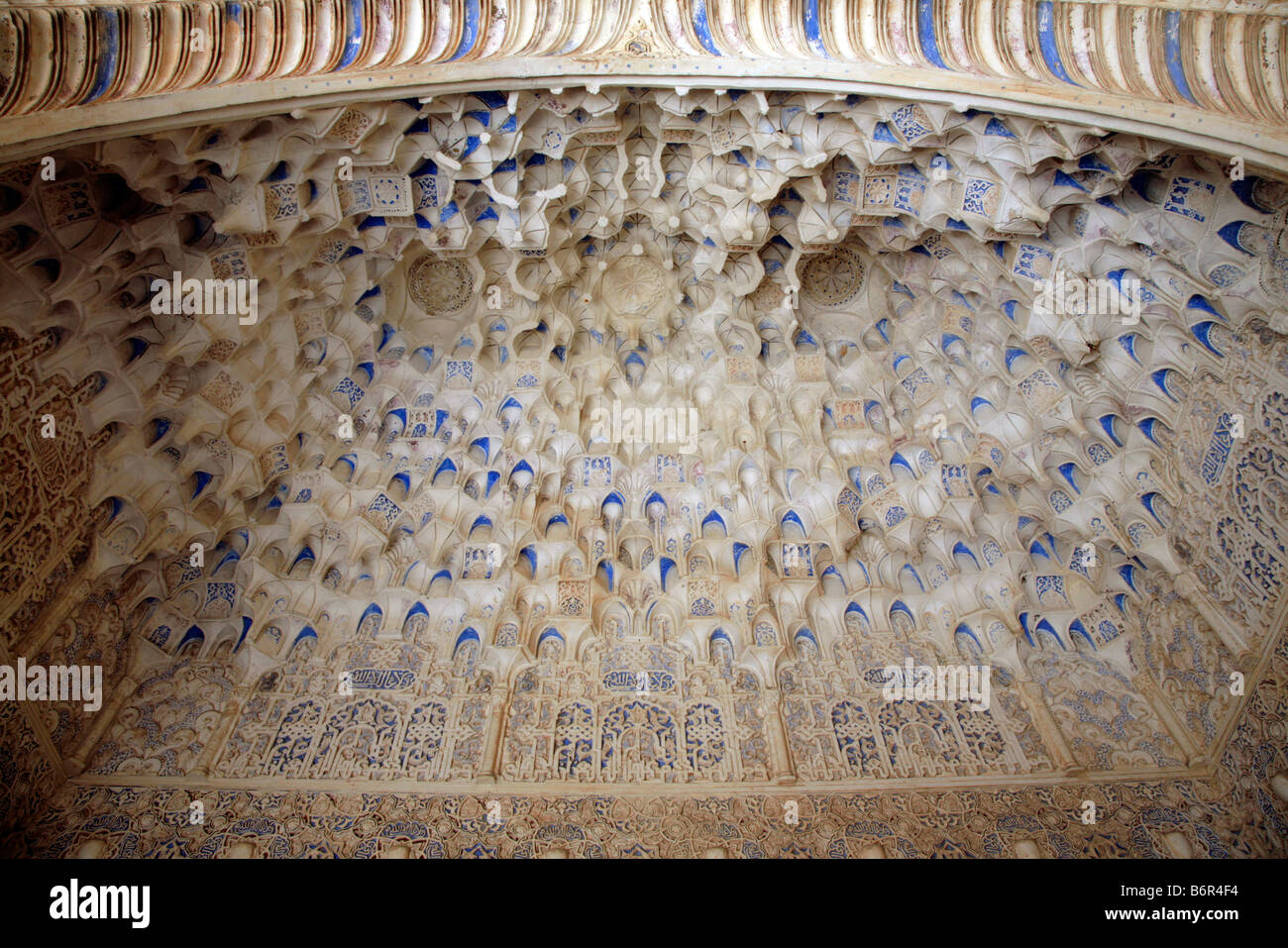 Decorative ceiling detail inside the Alhambra Palace, Spain Stock Photo ...