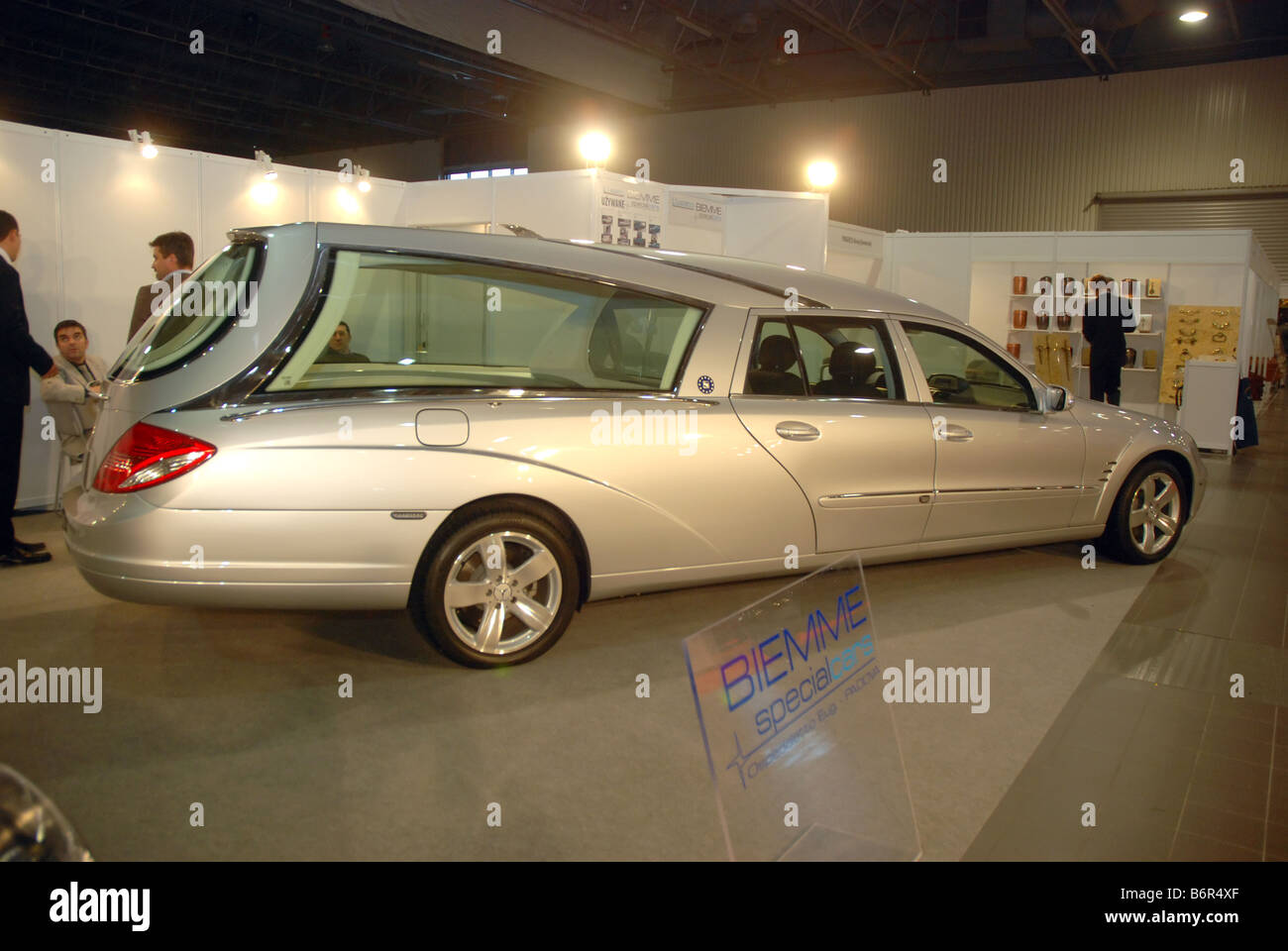 Hearse mercedes car on "Memento" Funeral Expo in Warsaw, Poland Stock ...