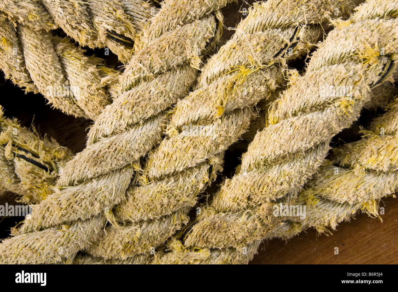 Old rope on a fishing platform Stock Photo - Alamy