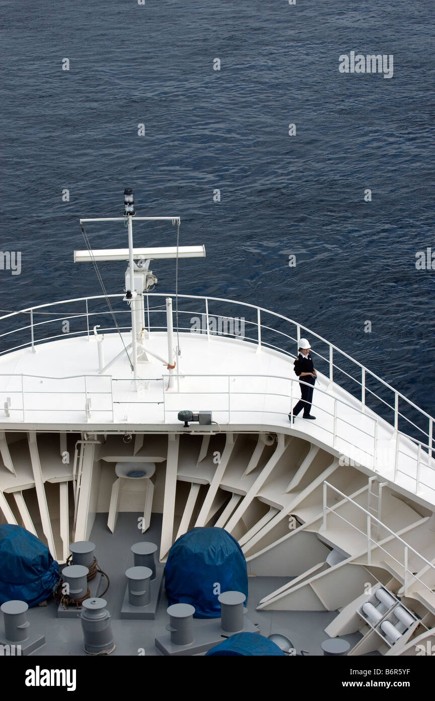 Women Ships Officer Guiding Ship Stock Photo - Alamy