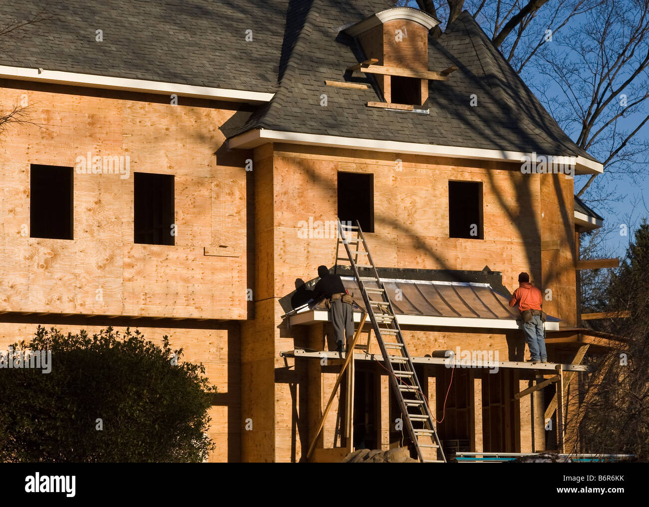 New luxury home being built Stock Photo - Alamy
