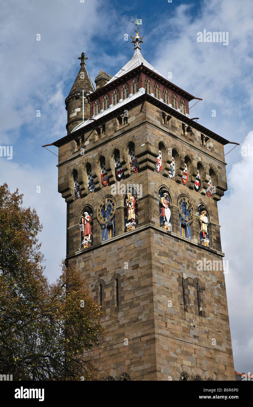 The Clock Tower, Cardiff Castle, Wales Stock Photo - Alamy