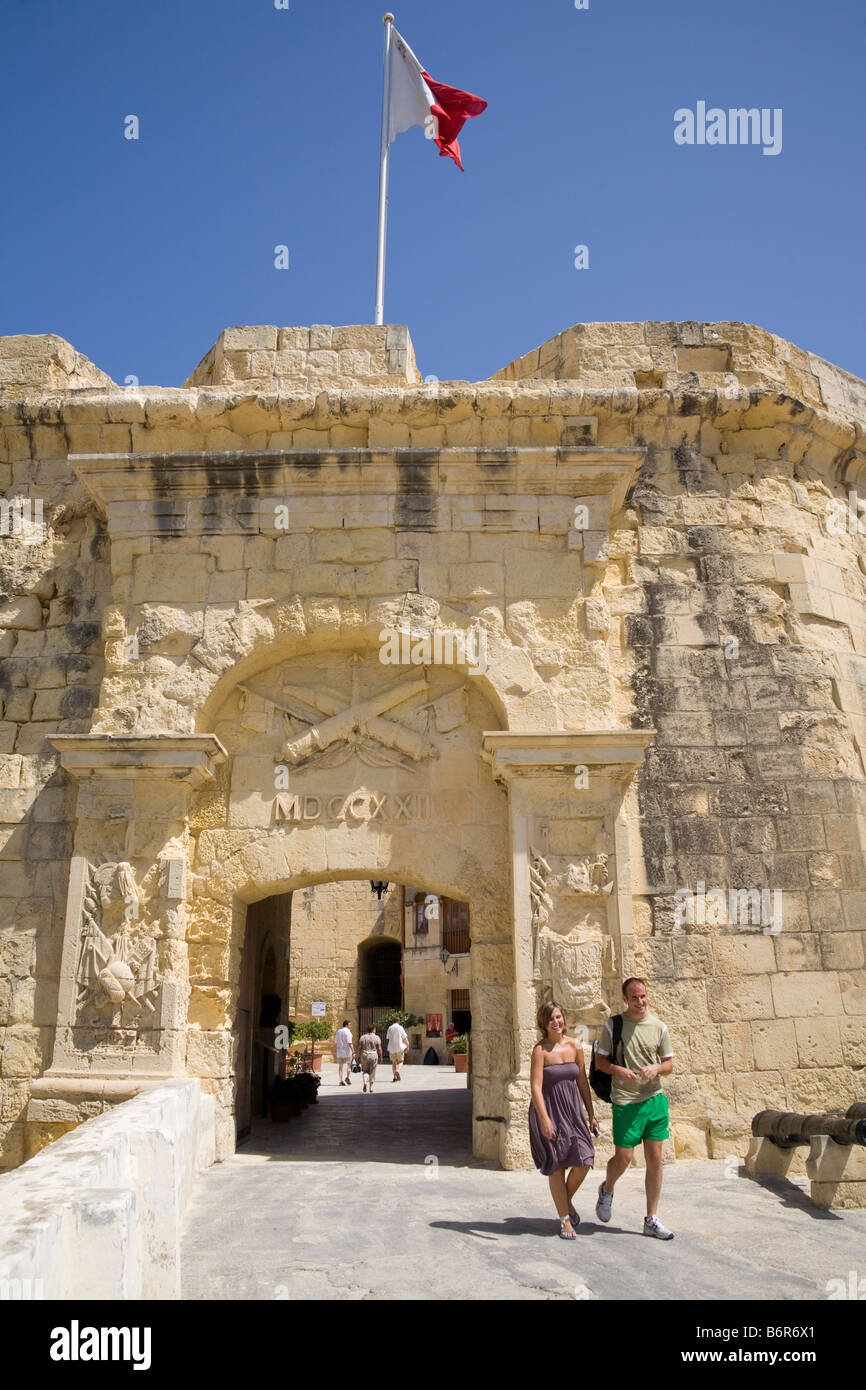 Tourists visiting the Malta at War Museum, Vittoriosa, Valletta, Malta ...