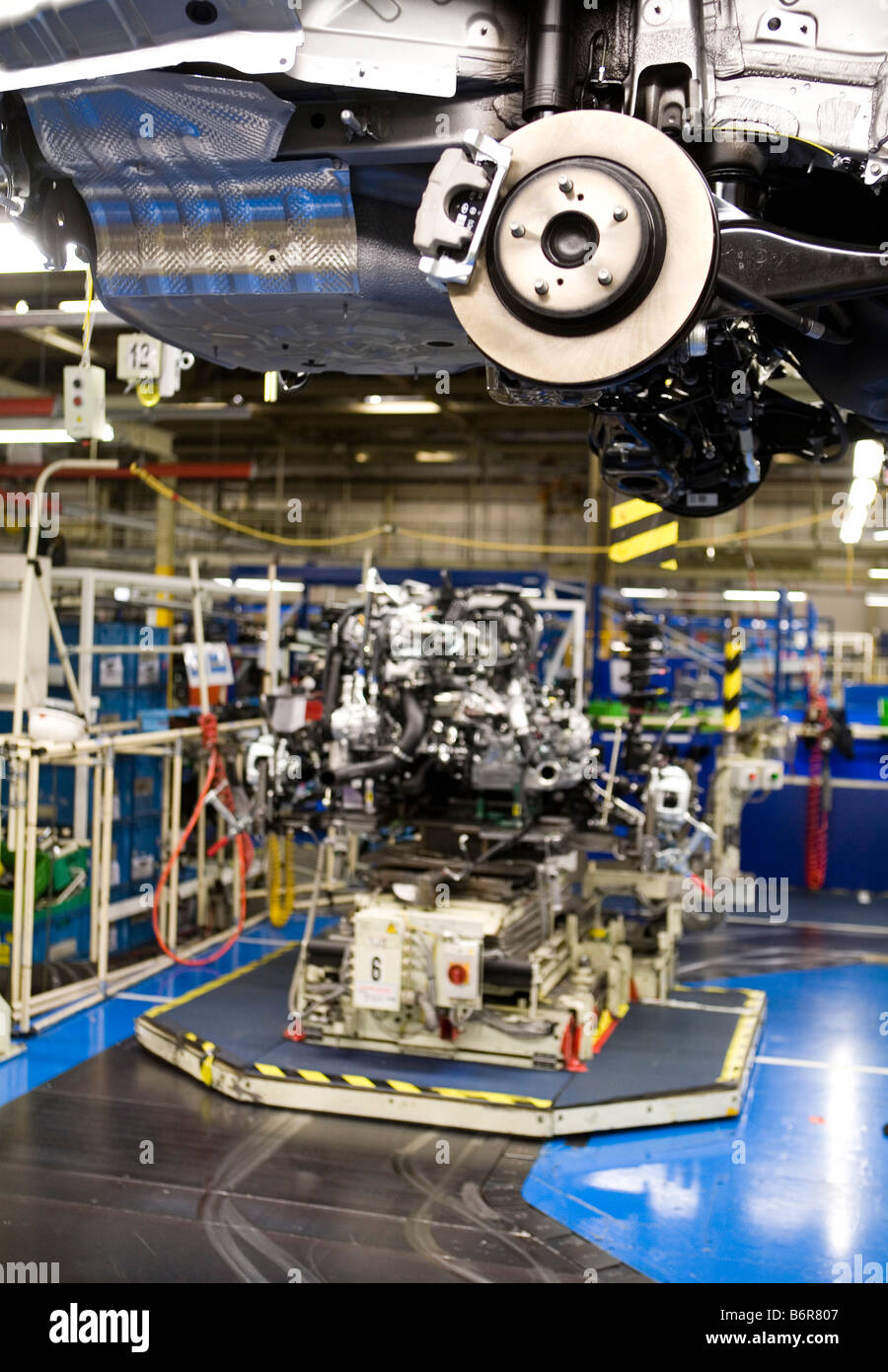 At the Toyota Final Assembly production line the engine of a Toyota ...