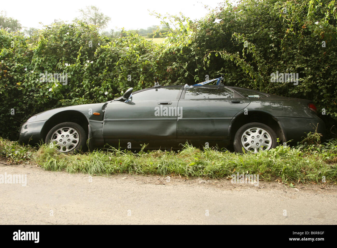Accident - In the ditch Stock Photo - Alamy