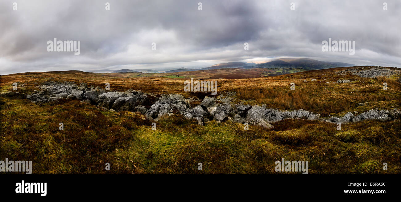 A panoramic view over Llangynidr Moors in Wales Stock Photo - Alamy