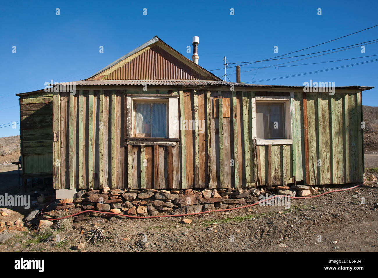 A view of a miner's shack in the gold mining ghost town of Randsburg ...