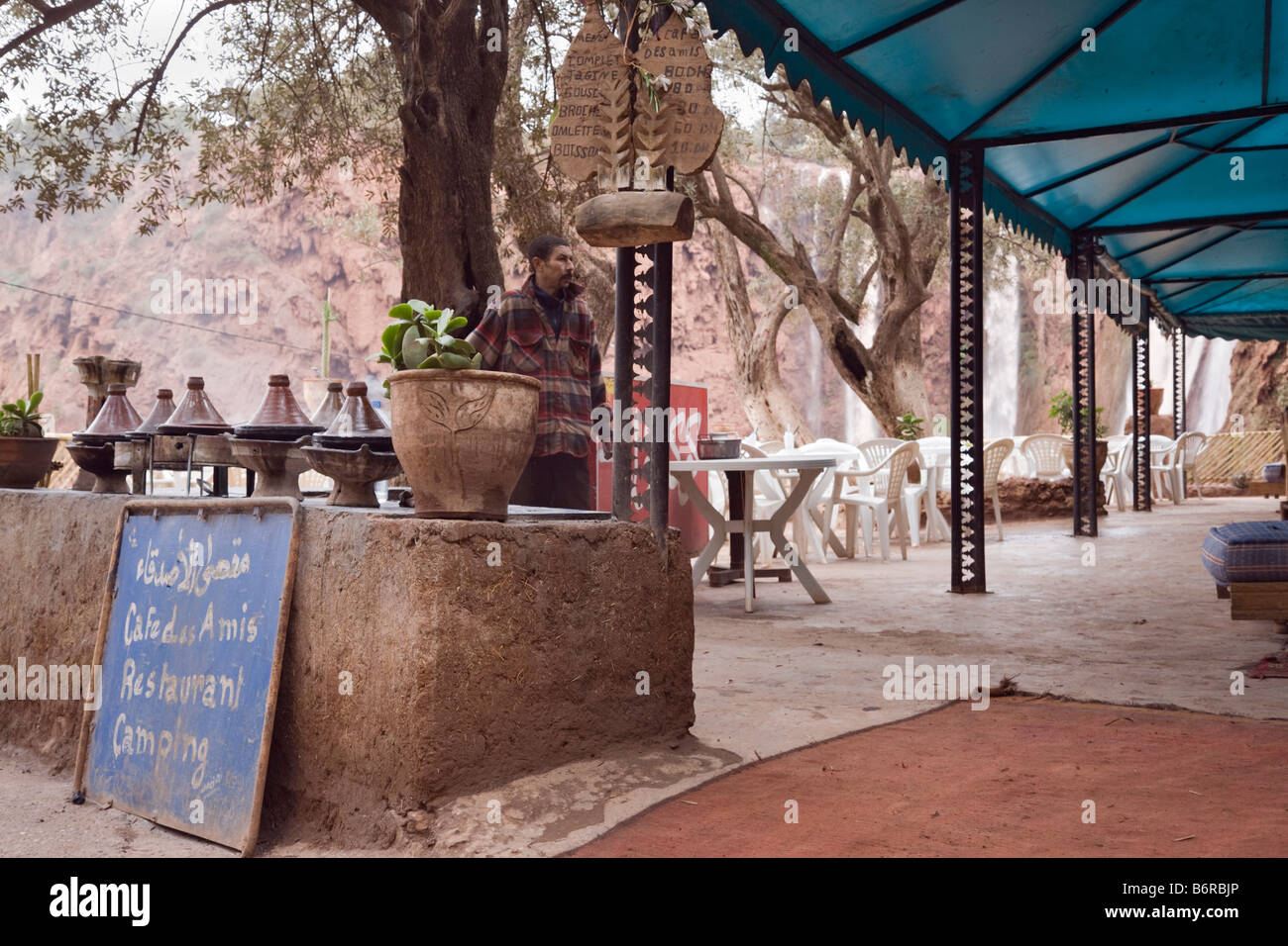 Cascades d'Ouzoud Tanaghmeilt Azilal Morocco Berber restaurant at ...