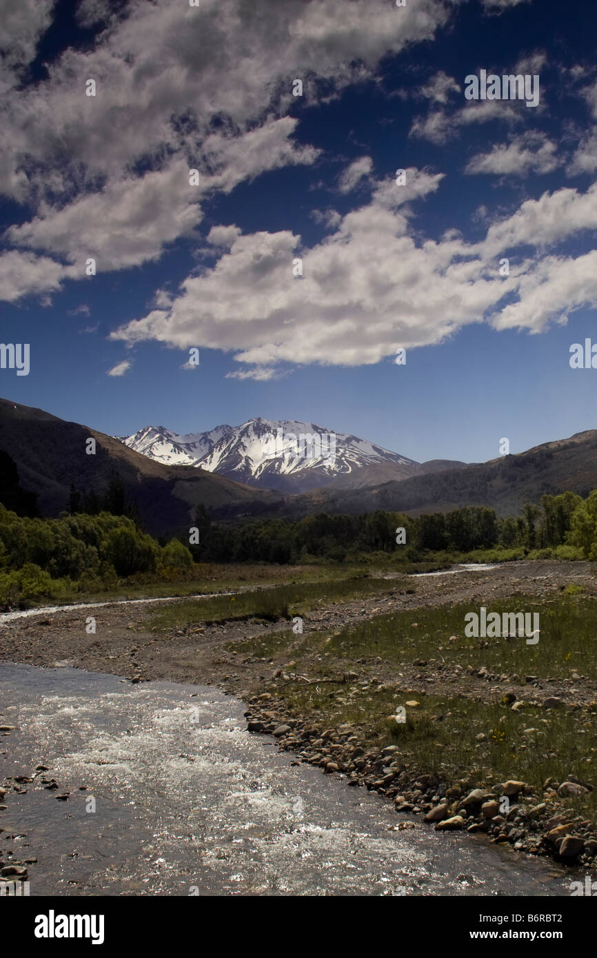 Winding river and Mountains Stock Photo - Alamy