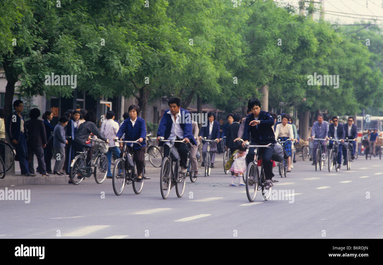 Cyclists on the streets of Beijing China Stock Photo - Alamy