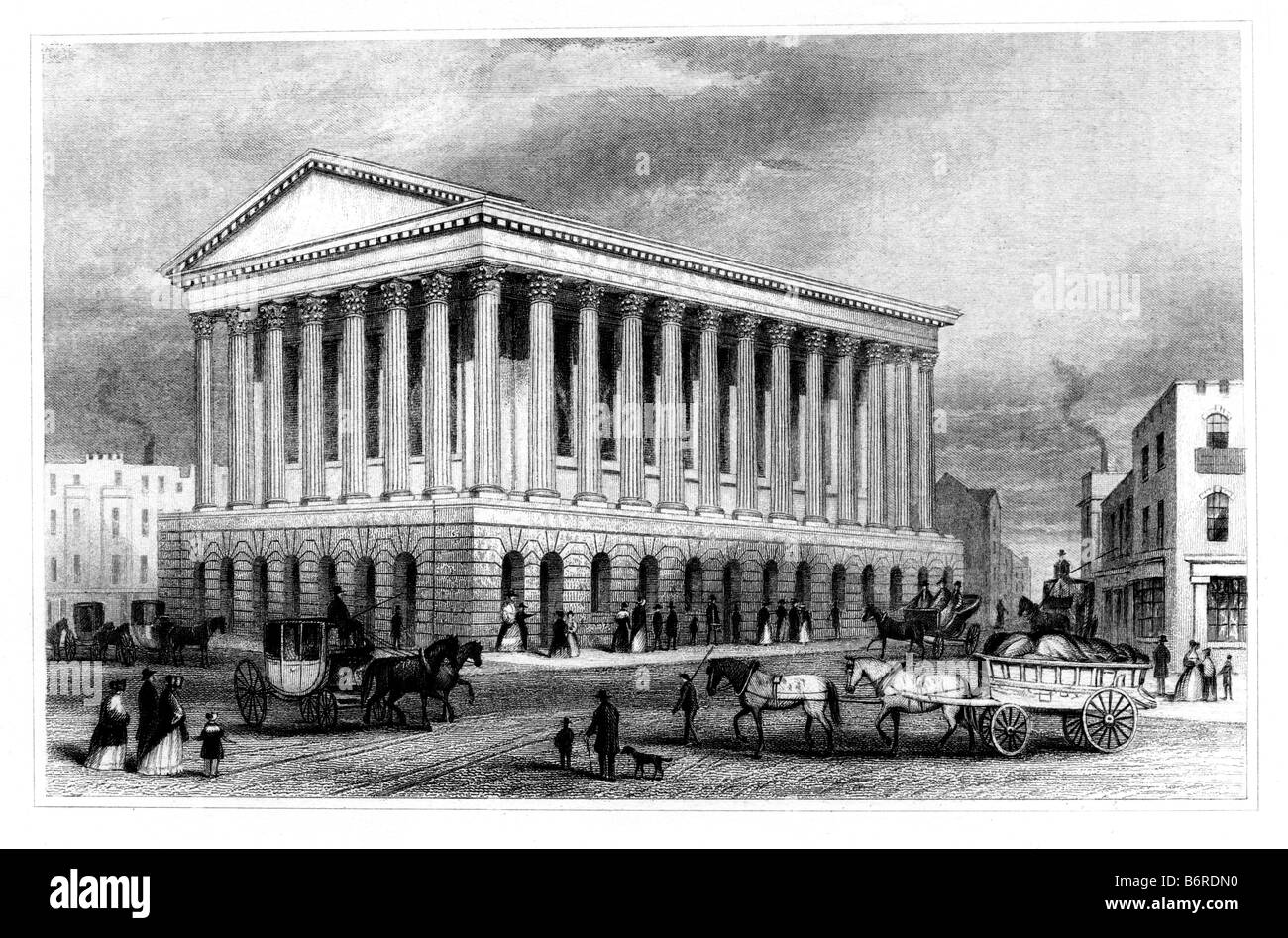Birmingham Town Hall 19th Century Illustration from Dugdales England ...