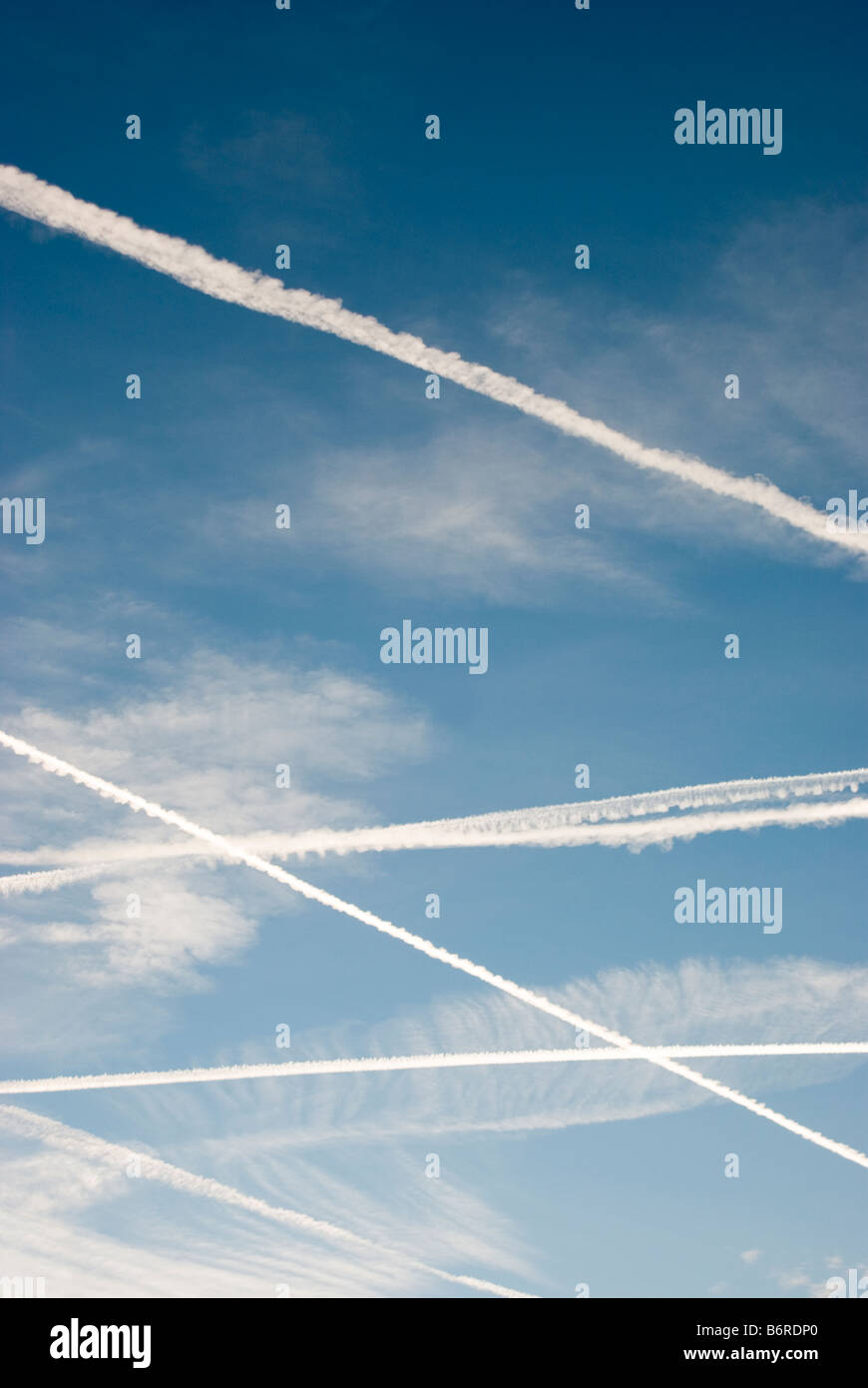 Aircraft Con Trails Crossing High Resolution Stock Photography and ...