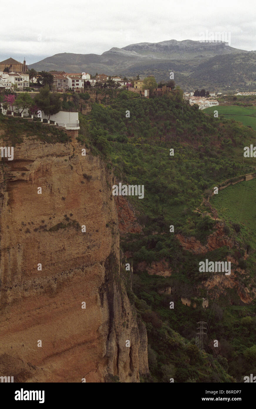 Houses on the cliff in Ronda, Malaga, Spain Stock Photo - Alamy
