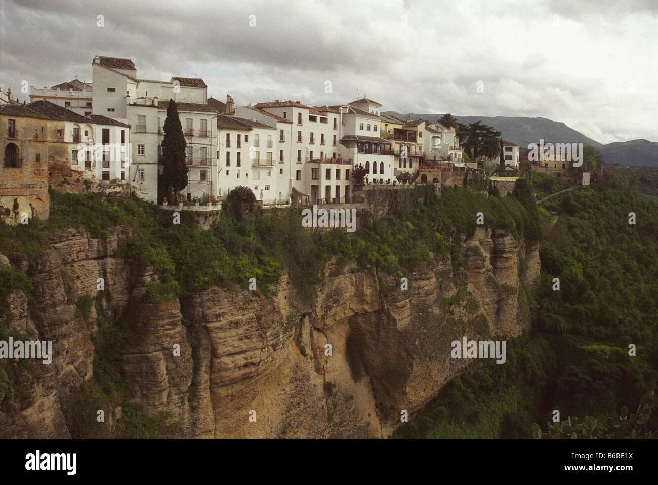 Houses on the cliff in Ronda, Malaga, Spain Stock Photo - Alamy