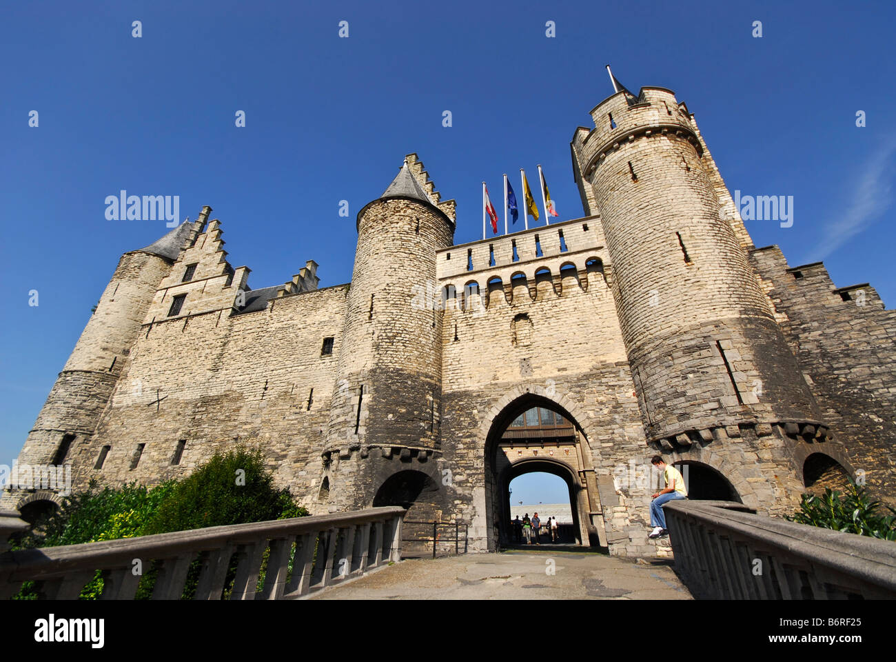 Het Steen, a historic medieval castle in the old city center of Antwerp ...