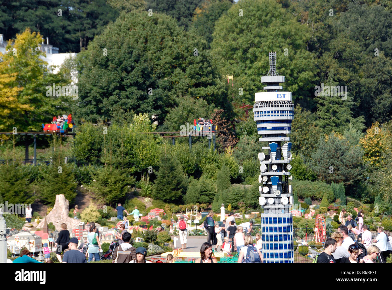 View of Miniland with model of BT Tower built with millions of Lego ...