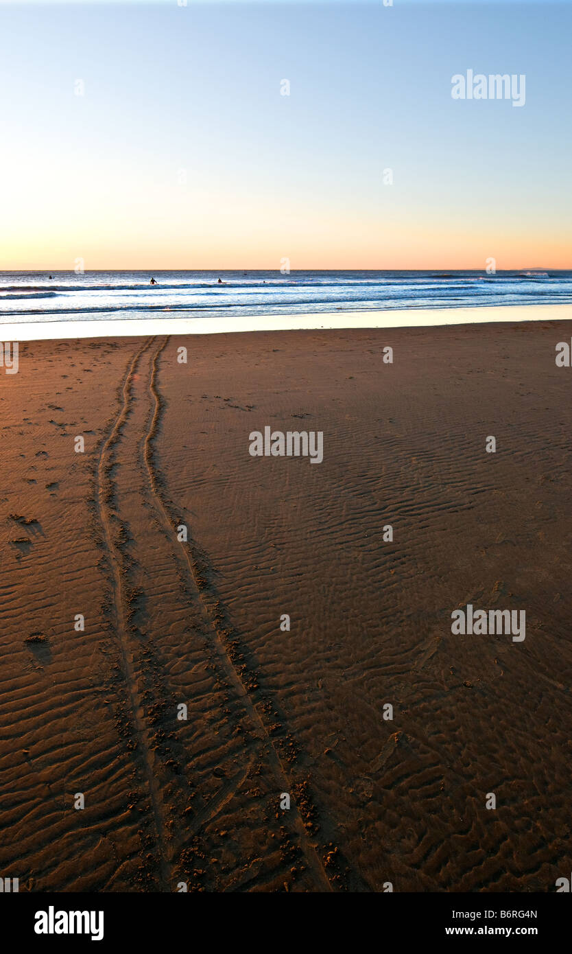 Tracks running across the beach at Rest Bay on the Glamorgan Heritage ...