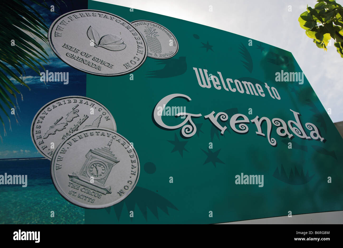Welcome sign grenada caribbean hi-res stock photography and images - Alamy