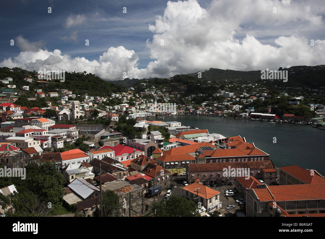 View of Grenada from St Georges town, Caribbean, West Indies Stock ...
