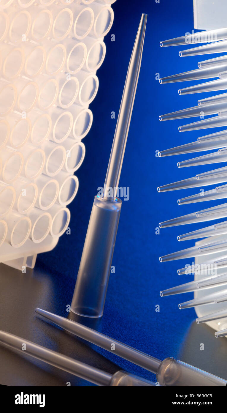 close up of group of plastic pipettes with blue background Stock Photo ...