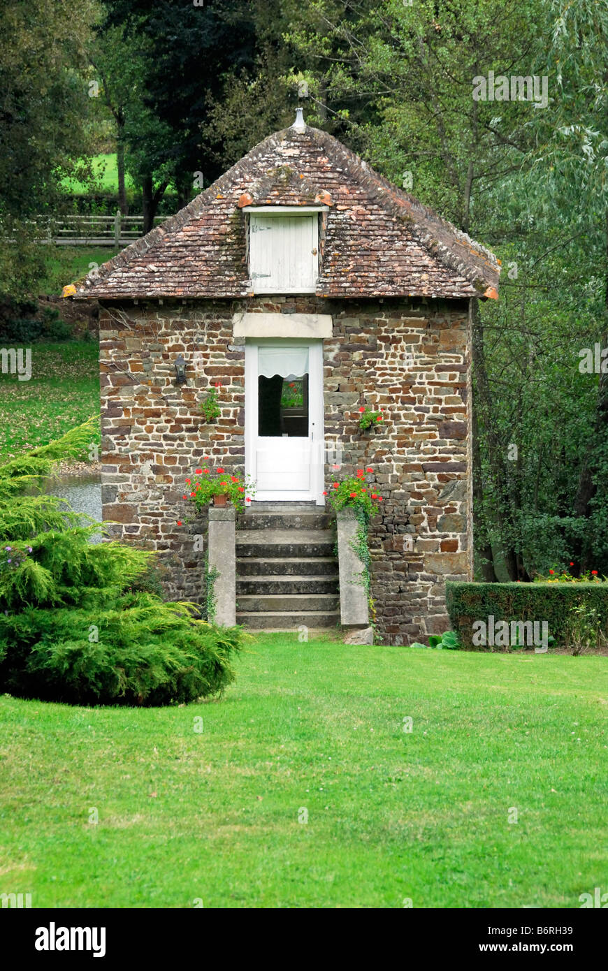 small rural gite next to river at Vey, Normandy, France Stock Photo - Alamy