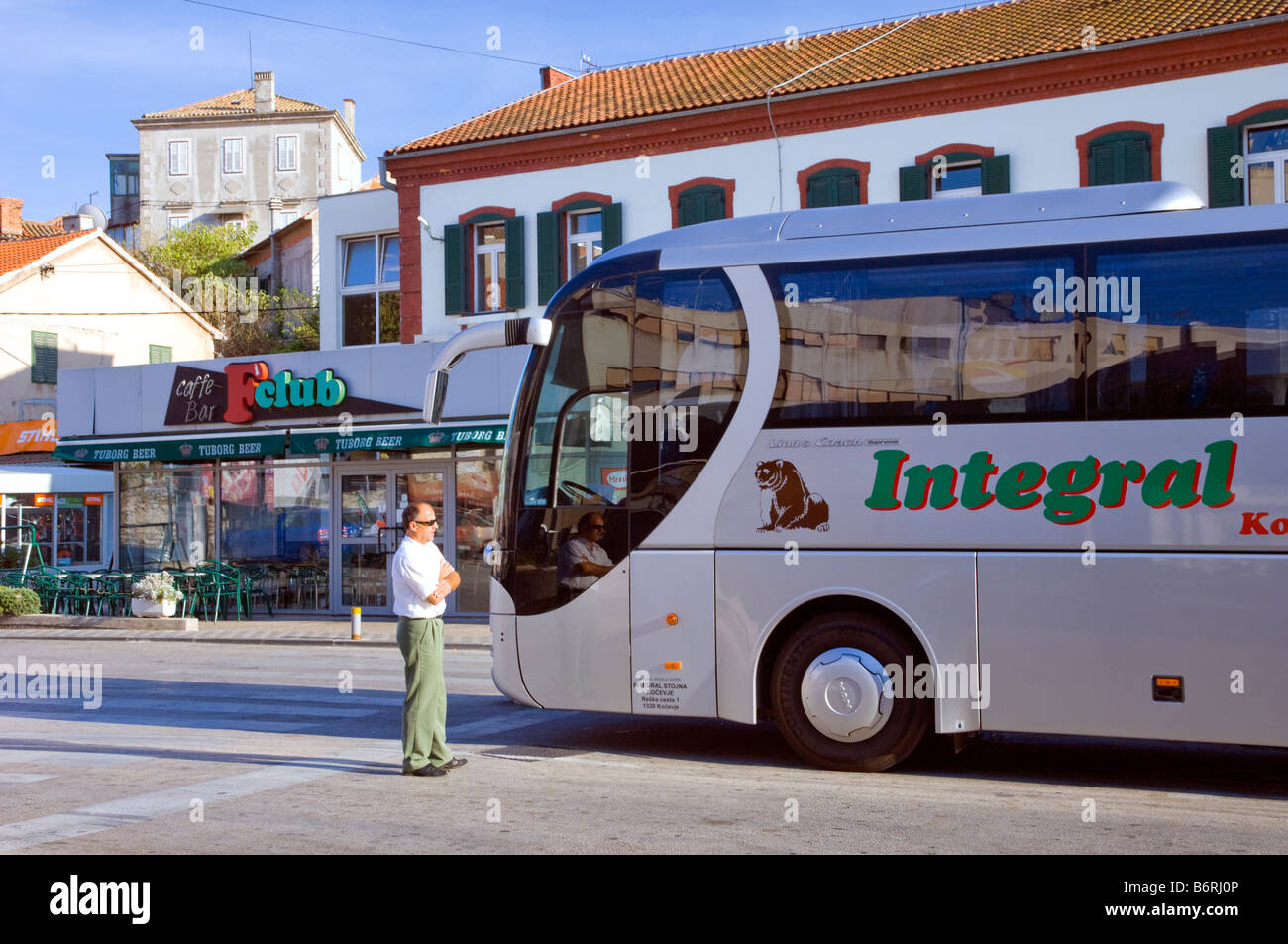 A tour bus at the bus depot in Sibenik Croatia Stock Photo - Alamy
