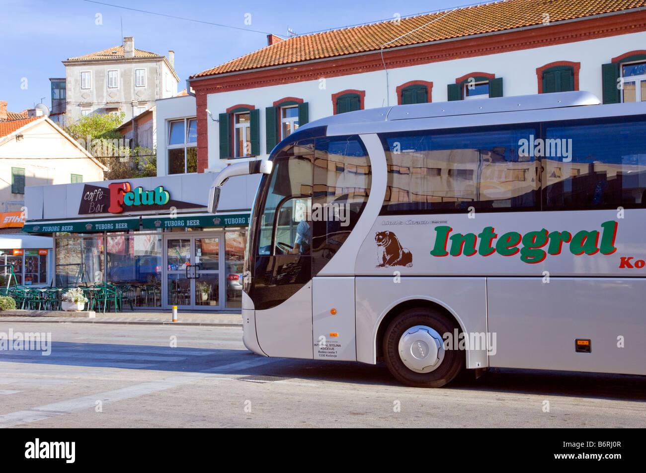 A tour bus at the bus depot in Sibenik Croatia Stock Photo - Alamy