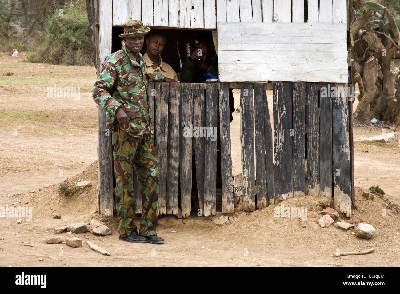 Military checkpoint rural Kenya Africa Stock Photo - Alamy