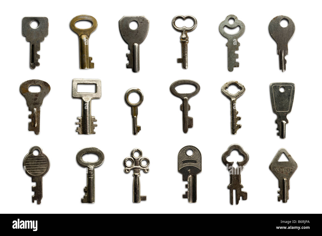 collection of small keys on white Stock Photo - Alamy