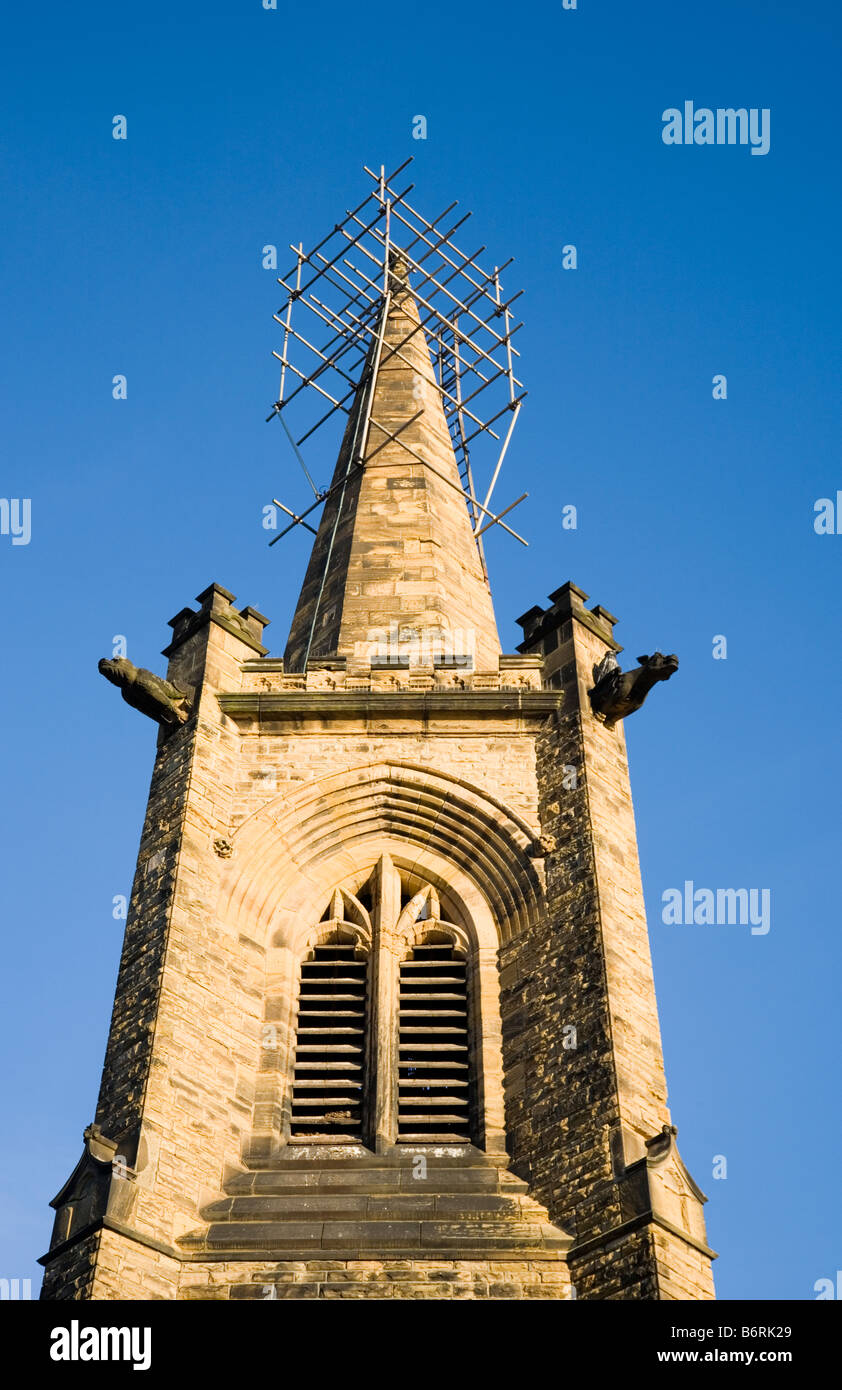 Saltburn Methodist church tower covered in scaffolding Cleveland ...