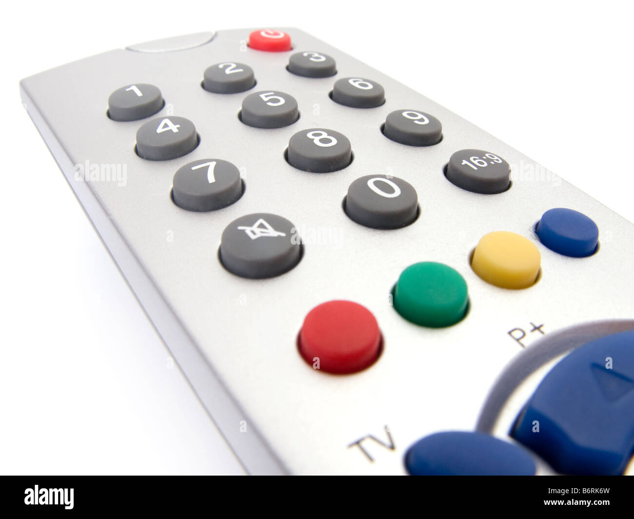 TV remote control isolated on white background Stock Photo - Alamy