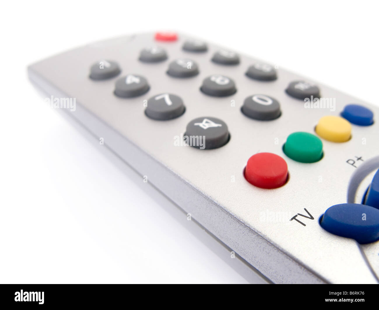 TV remote control isolated on white background Stock Photo - Alamy