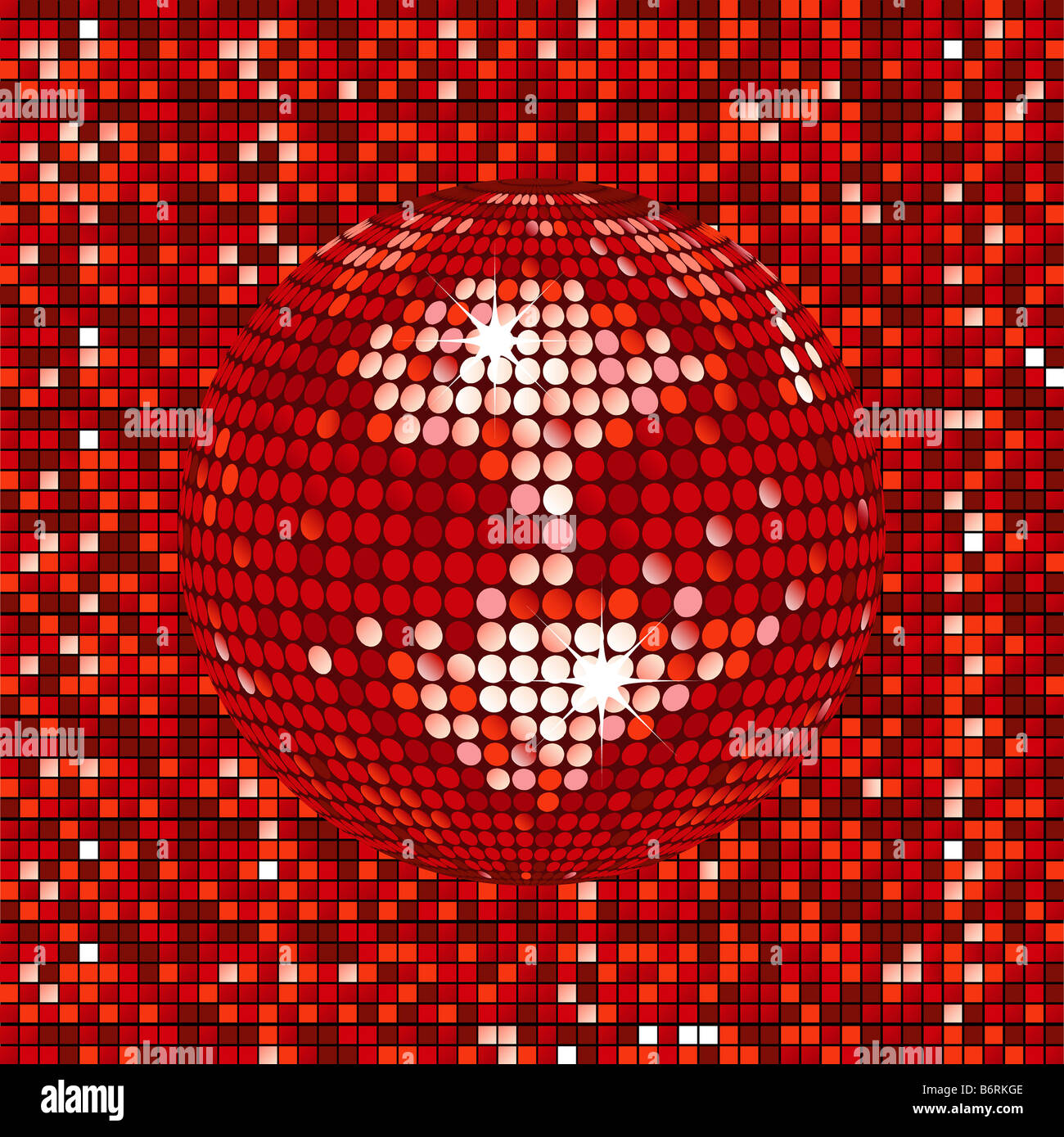 abstract red disco ball background Stock Photo - Alamy