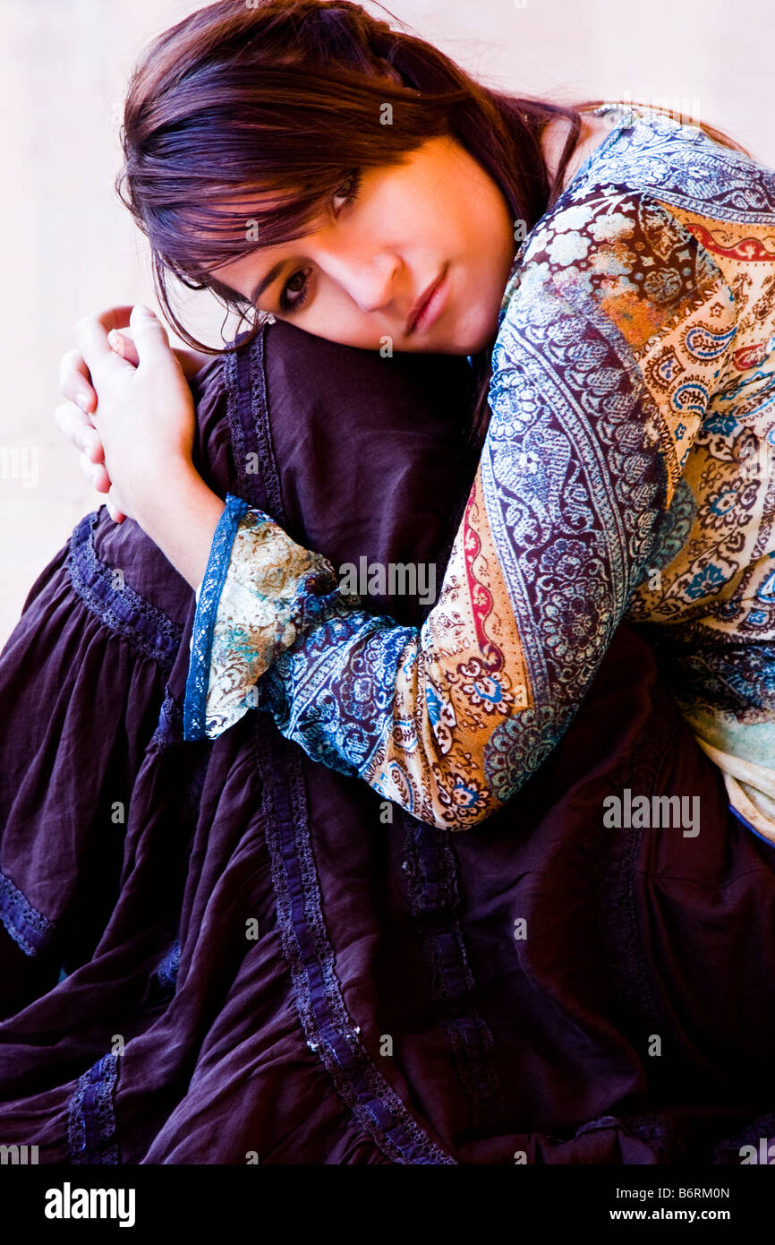 Young beautiful woman staring at camera Stock Photo - Alamy