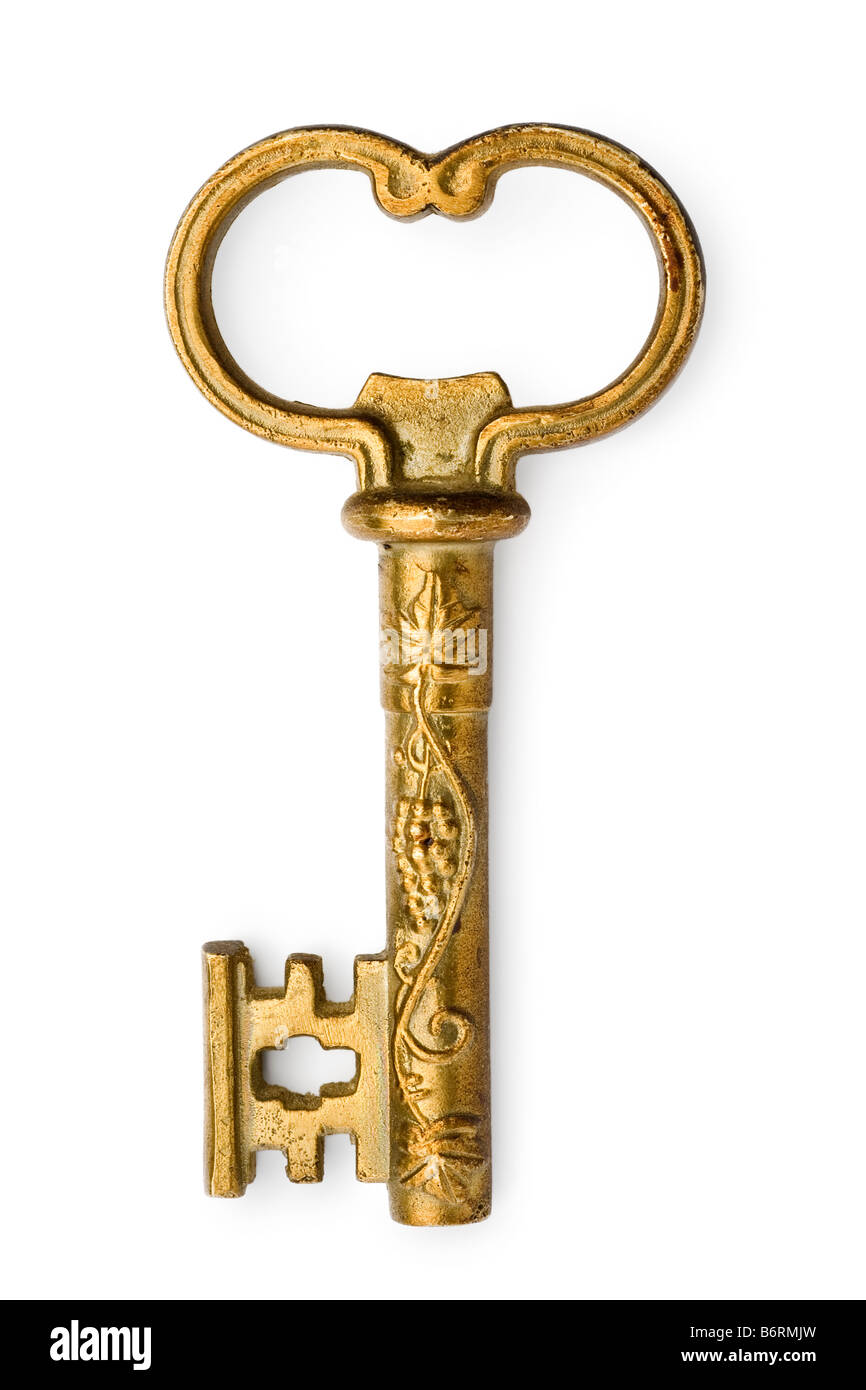 golden key on white Stock Photo - Alamy