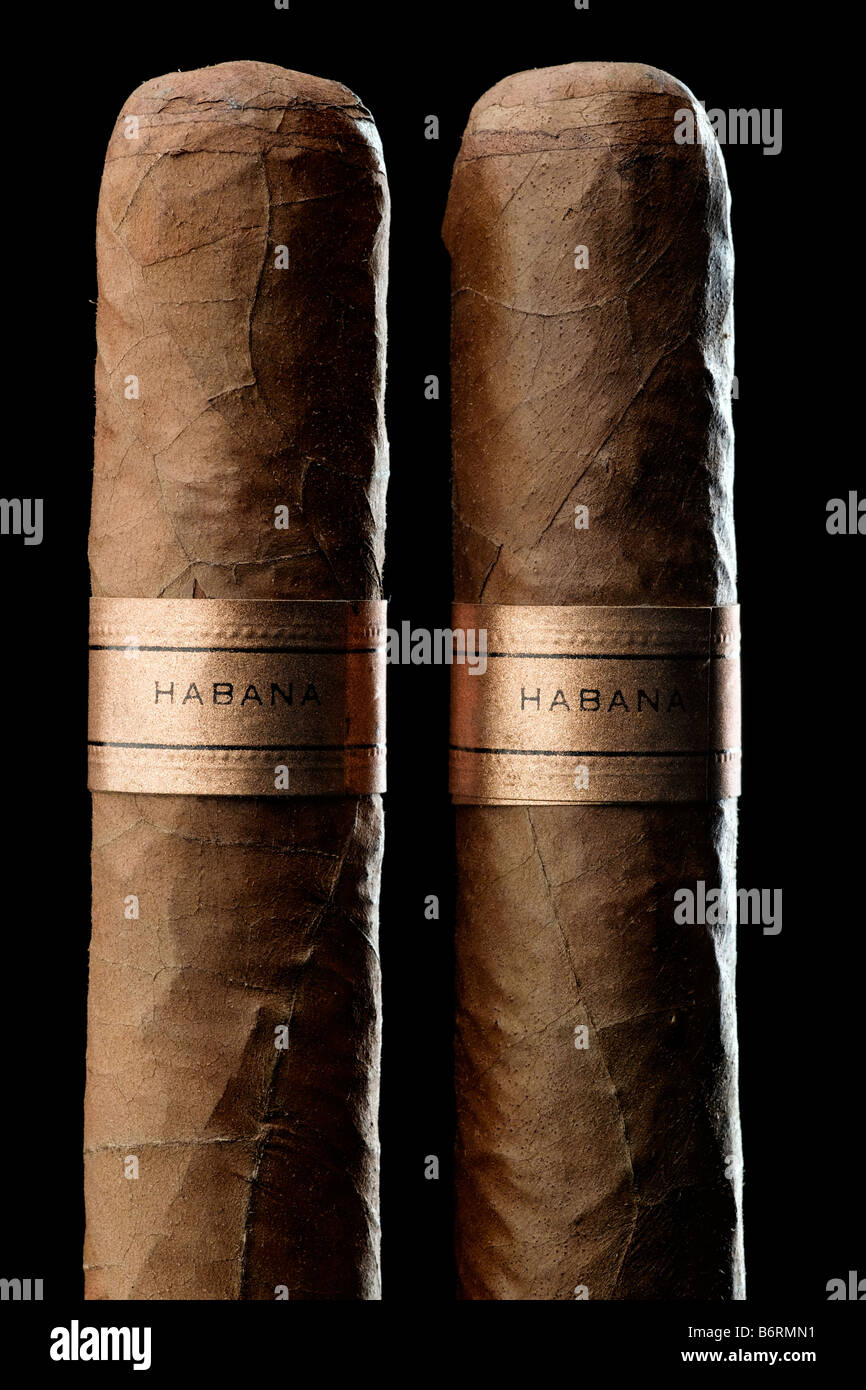 two cuban cigars Stock Photo - Alamy