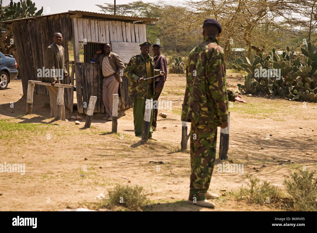 Military checkpoint outside Nairobi Kenya Africa Stock Photo - Alamy