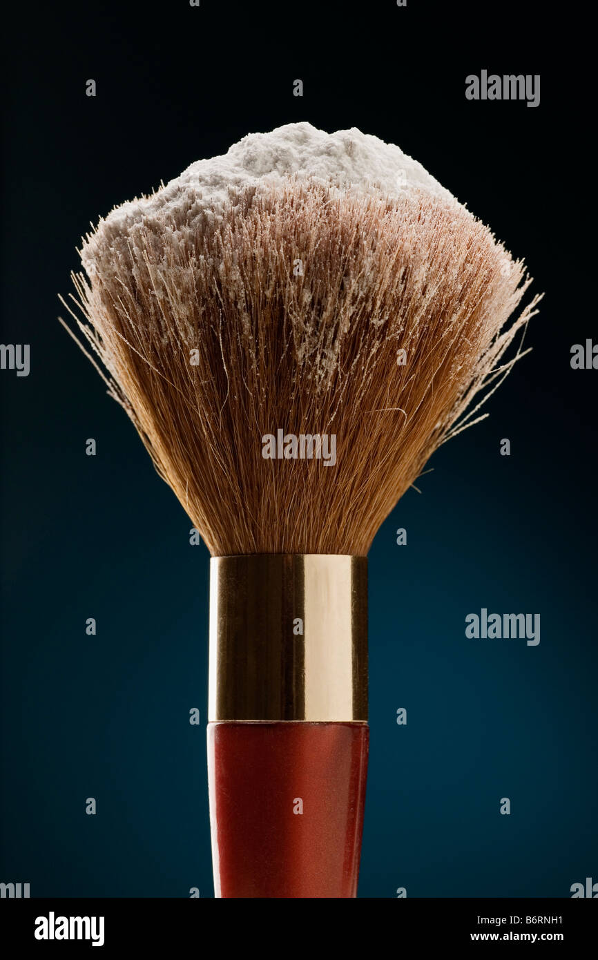 makeup brush with talcum powder on Stock Photo - Alamy