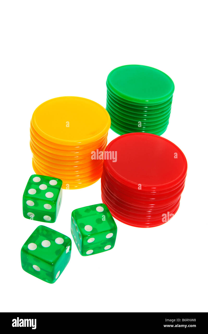 Game Chips and Dice Stock Photo - Alamy
