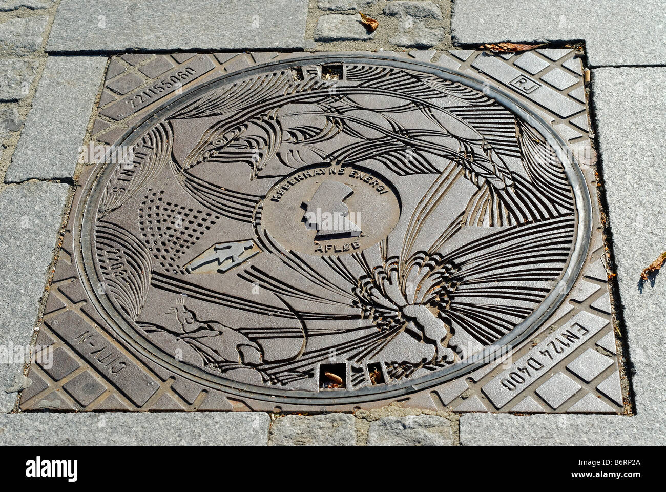 Drain cover Copenhagen Denmark Stock Photo - Alamy