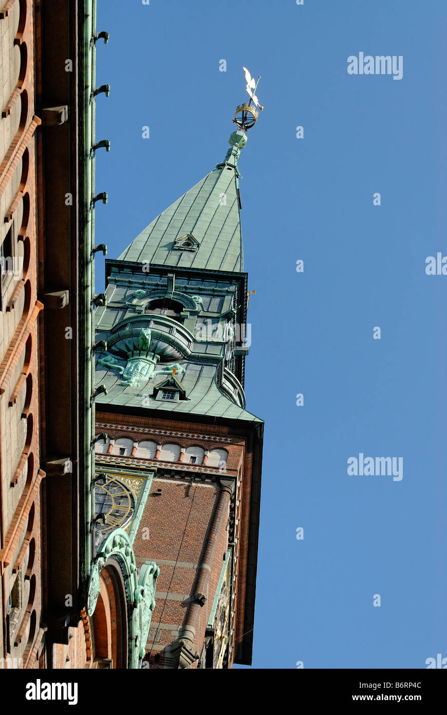 Clock tower of the Radhus the City Hall Copenhagen Denmark Stock Photo ...