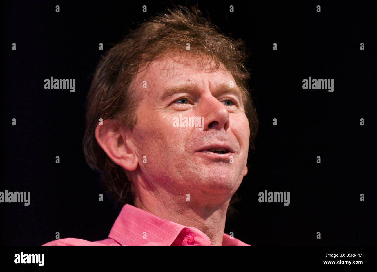 Michael Wood historian speaking on stage at Hay Festival 2008 Hay on ...