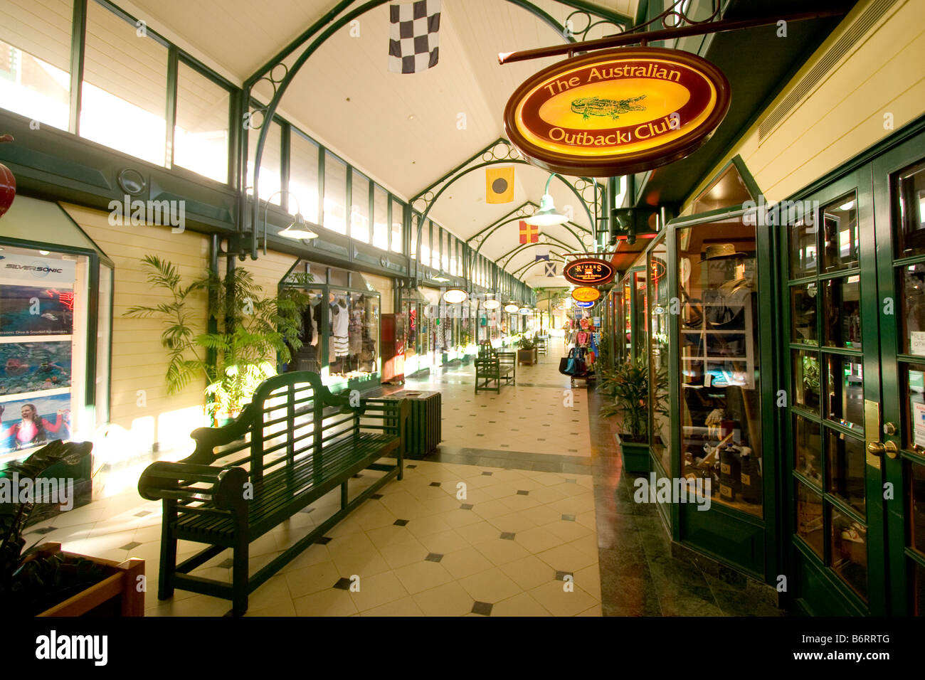 The inside of the Marina Mirage shopping centre in Port Douglas ...