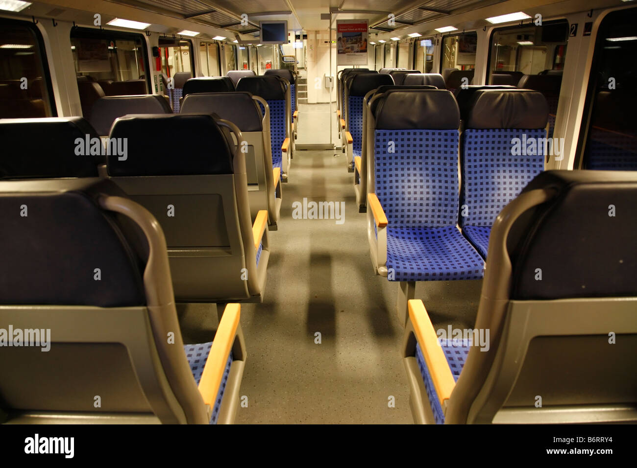 train inside without passengers in the night Stock Photo - Alamy