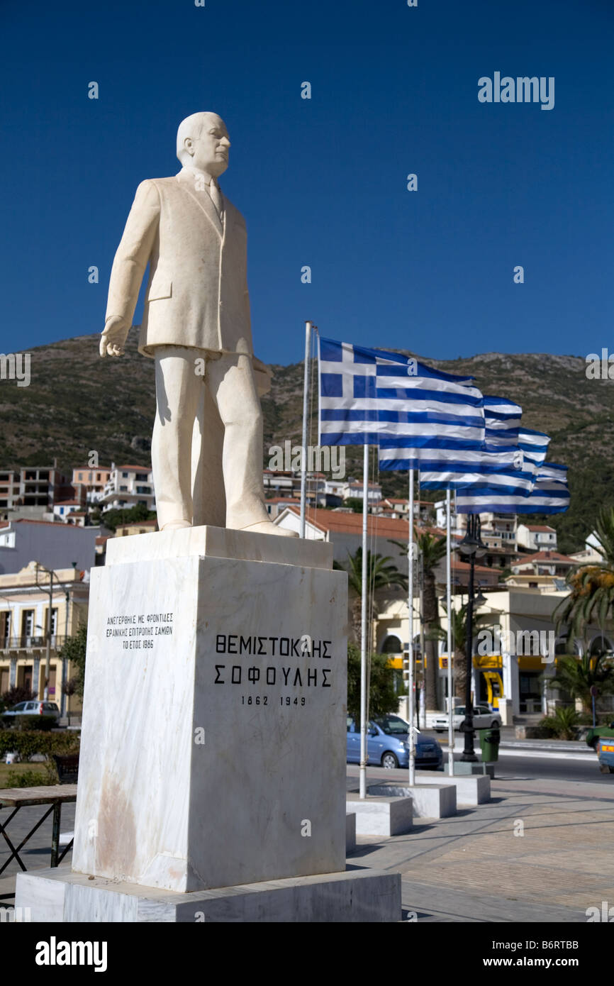 Themistoklis Sofoulis Statue Vathy Samos Greece Stock Photo - Alamy